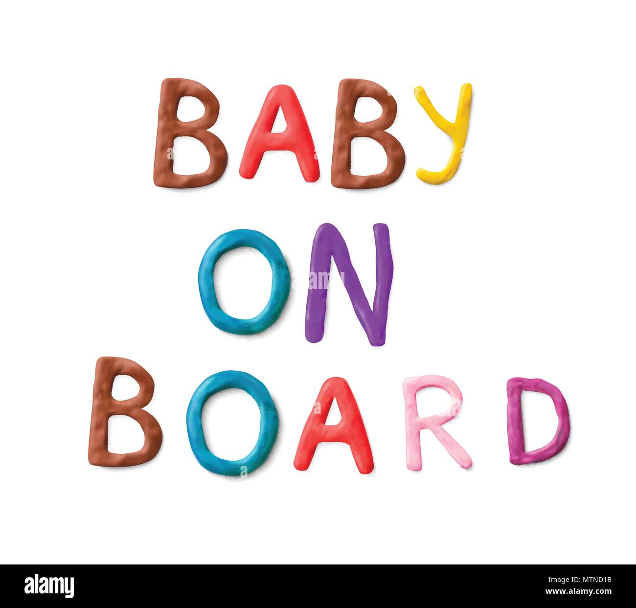 Handmade modeling clay words. Baby on board Stock Vector Image & Art ...