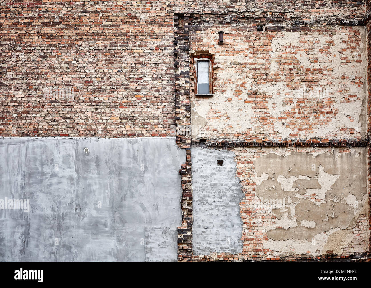 Demolished old brick building wall, grunge background Stock Photo - Alamy