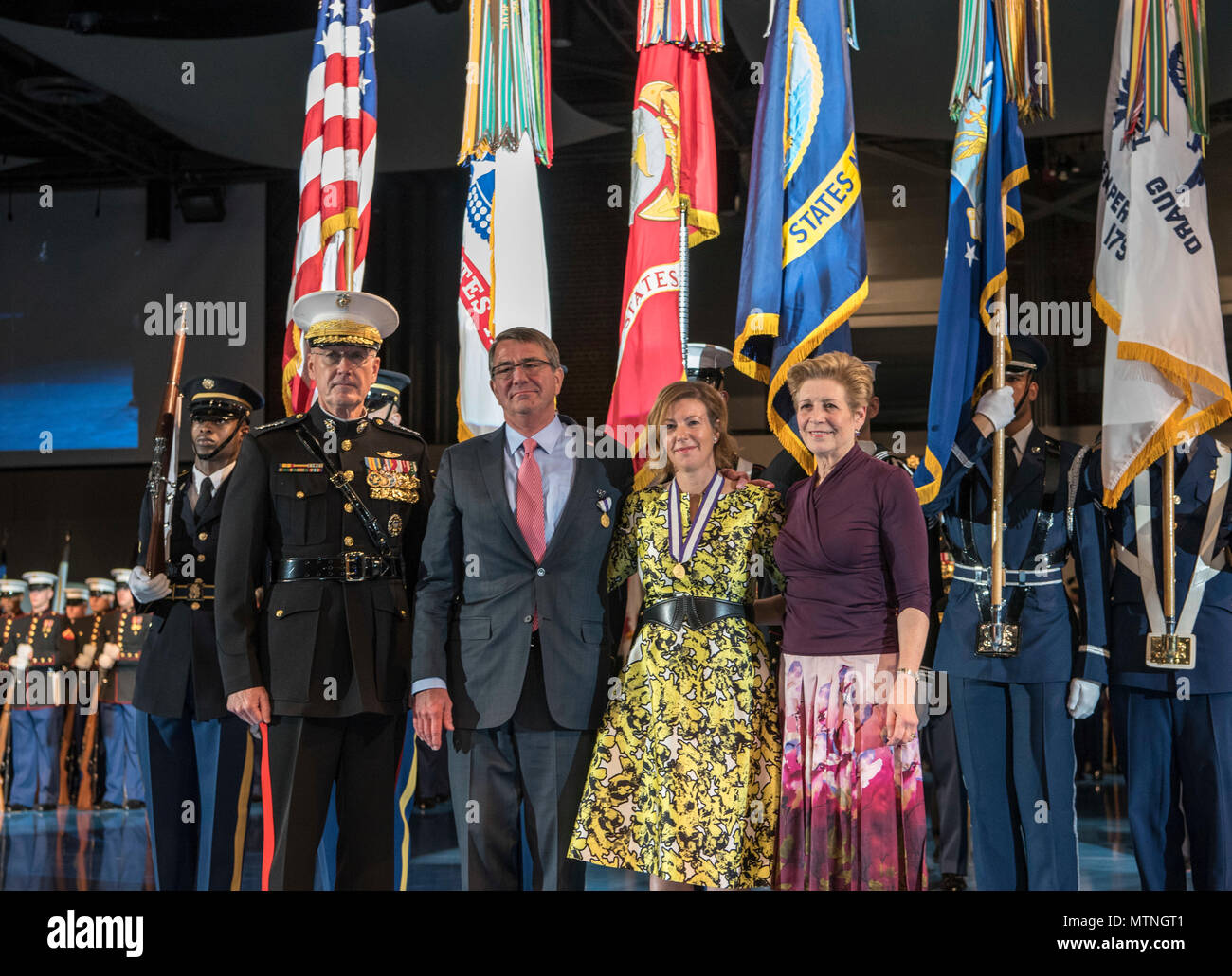 Secretary of Defense Ash Carter and his wife Stephanie pose with U.S ...