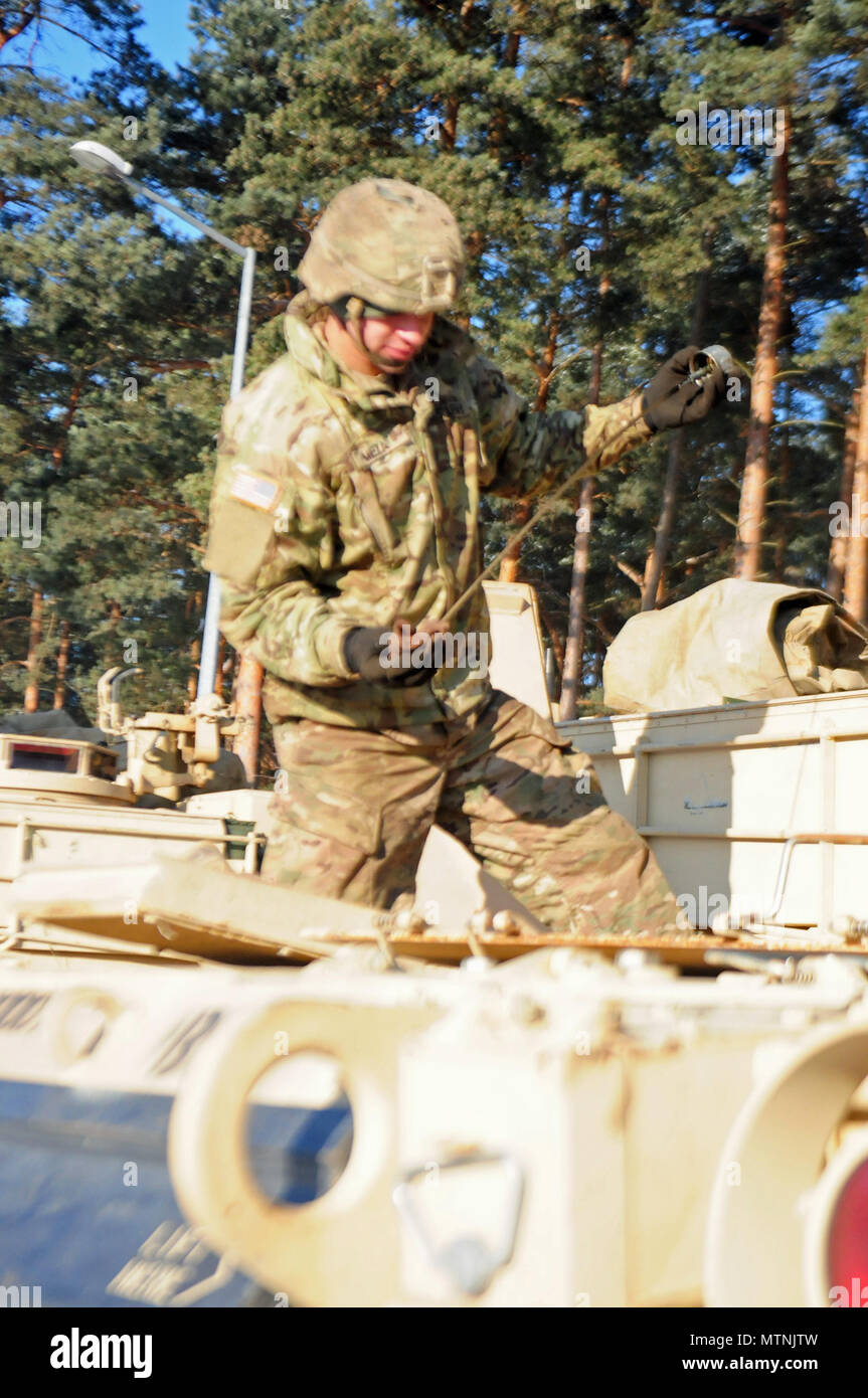 TRZEBIEN, Poland – A Soldier from Bravo Company, 1st Battalion, 68th ...