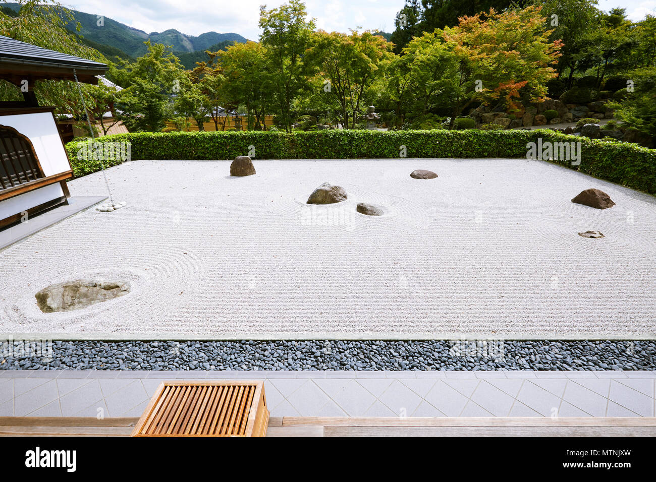 Zen garden at Japanese temple Stock Photo - Alamy