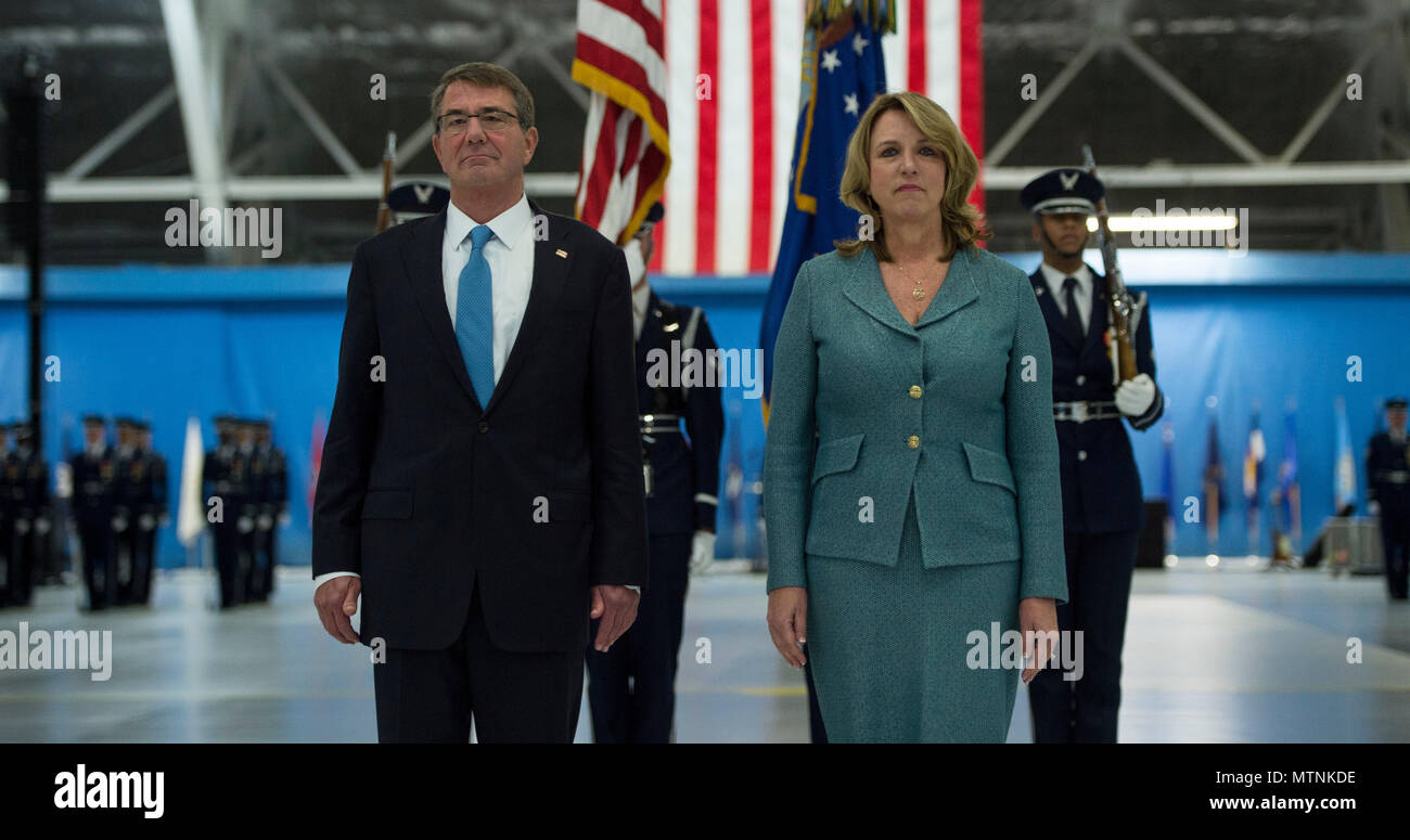 Secretary of Defense Ash Carter and Secretary of the Air Force Deborah ...