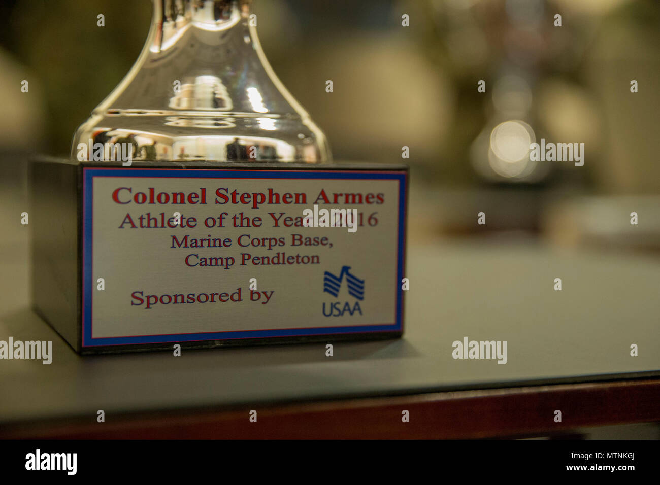 2016 athlete of the year trophy awarded to U.S. Marine Corps Col ...