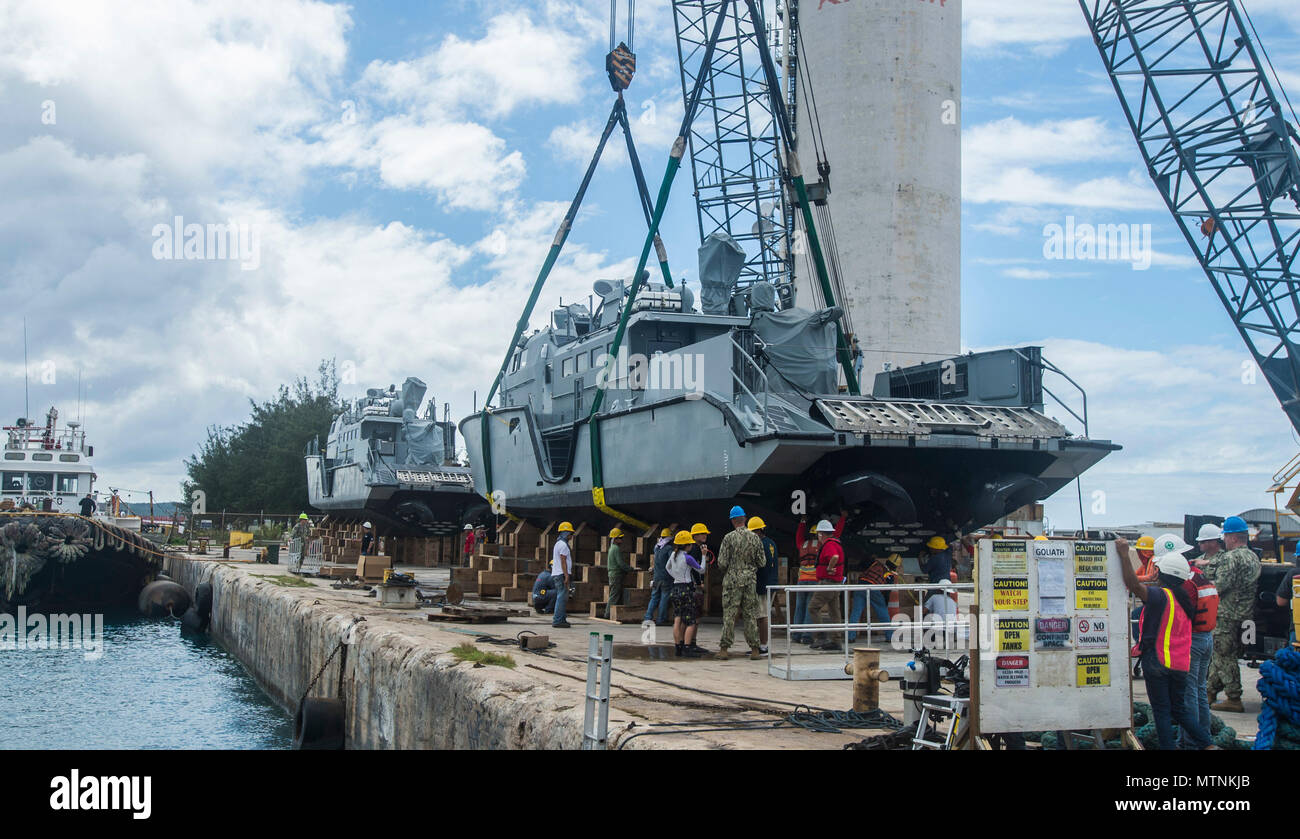 Sailors assigned to Coastal Riverine Group (CRG) 1 Det Guam oversee the ...