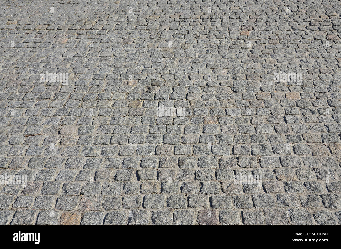 A large area, laid out of paving stone in perspective. Detailed photo ...