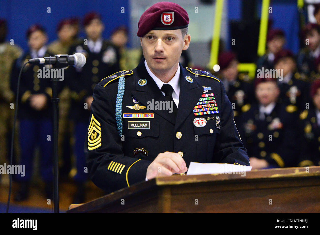 Incoming Command Sgt. Maj. Christopher L. Mullinax, of 1st Battalion ...