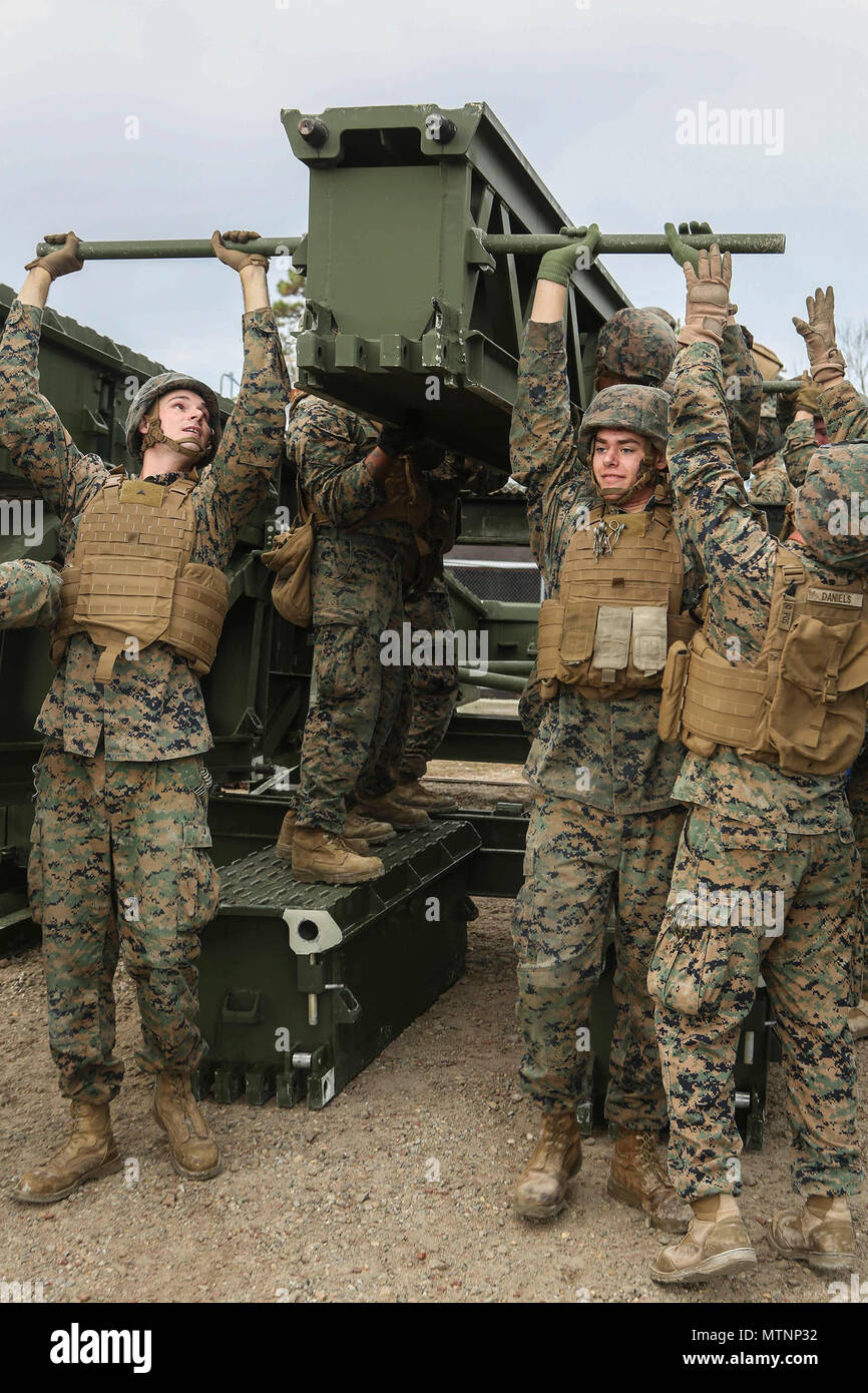 U.S. Marines with Bridge Company, 8th Engineer Support Battalion, 2nd ...