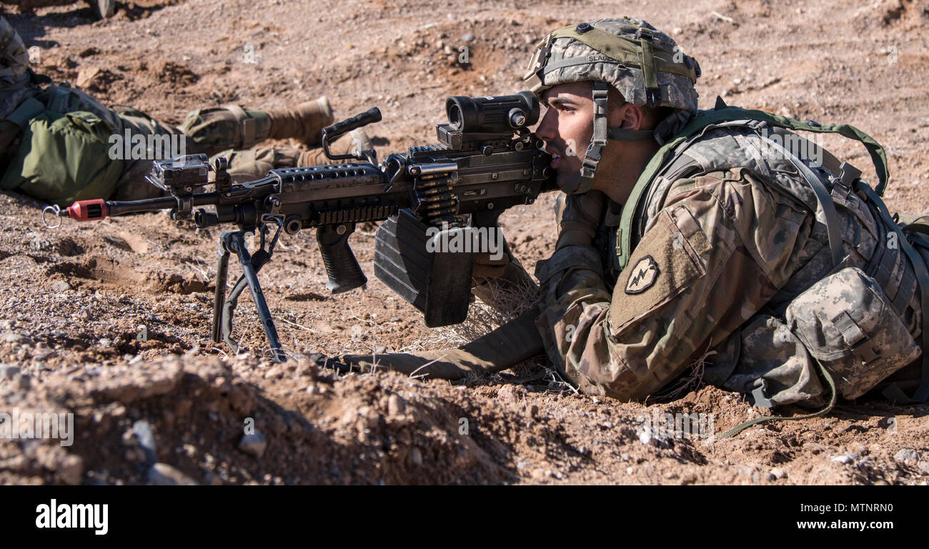 Pfc. Joshua Slager an M240B machine gunner with 1st Battalion, 24th ...