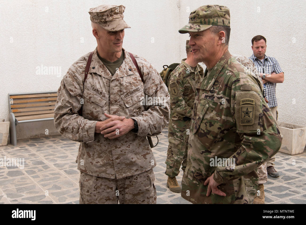 Gen. Daniel Allyn, vice chief of staff of the Army, speaks with Lt. Col ...