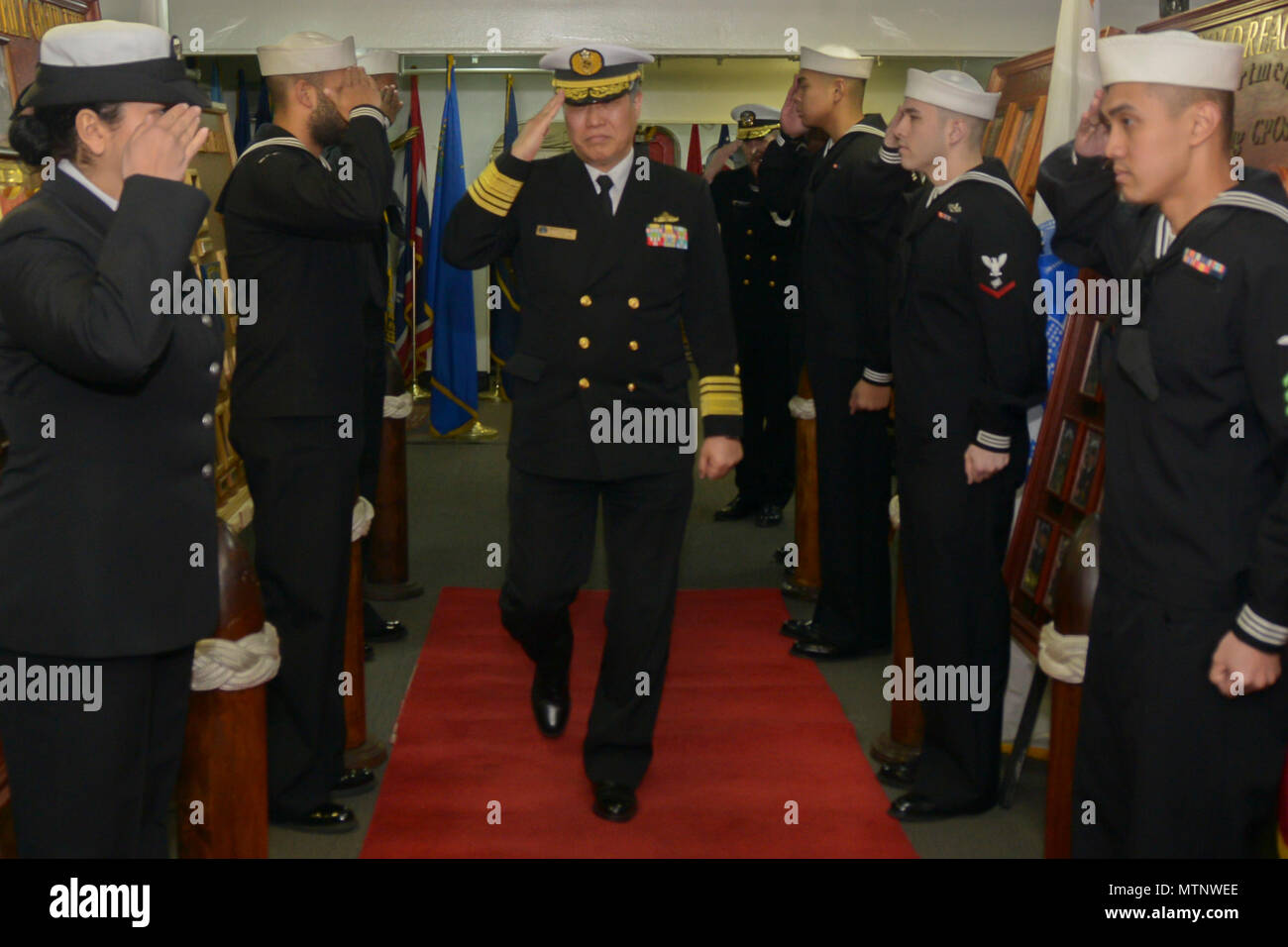 Vice Adm. Hiroyuki Kasui, commander, Fleet Escort Force, Japanese ...