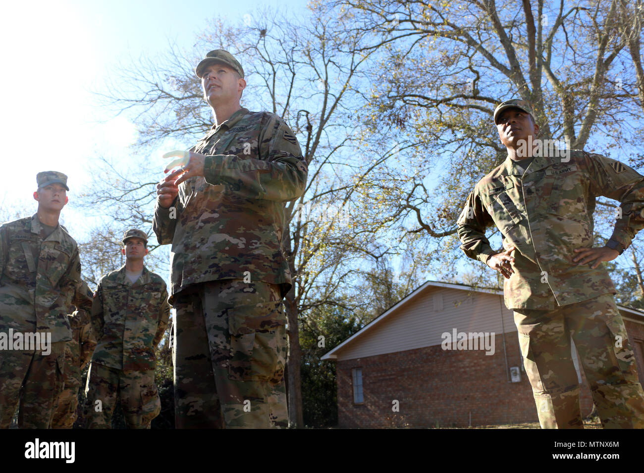 Lt. Col. Joshua LaMotte (center) and Command Sgt. Maj. Christopher ...