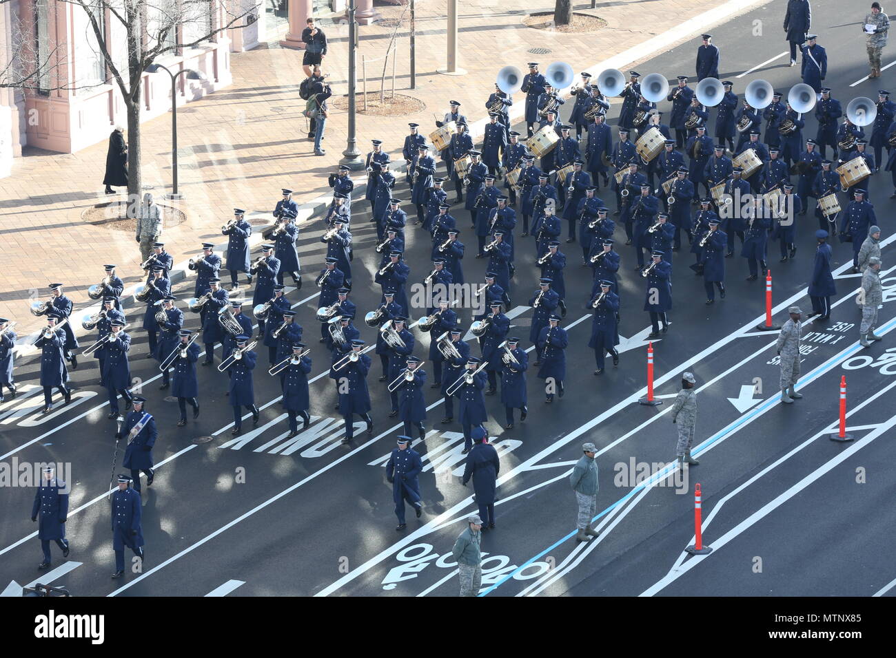 The U.S. Air Force Band march down Pennsylvania Avenue during the 58th ...