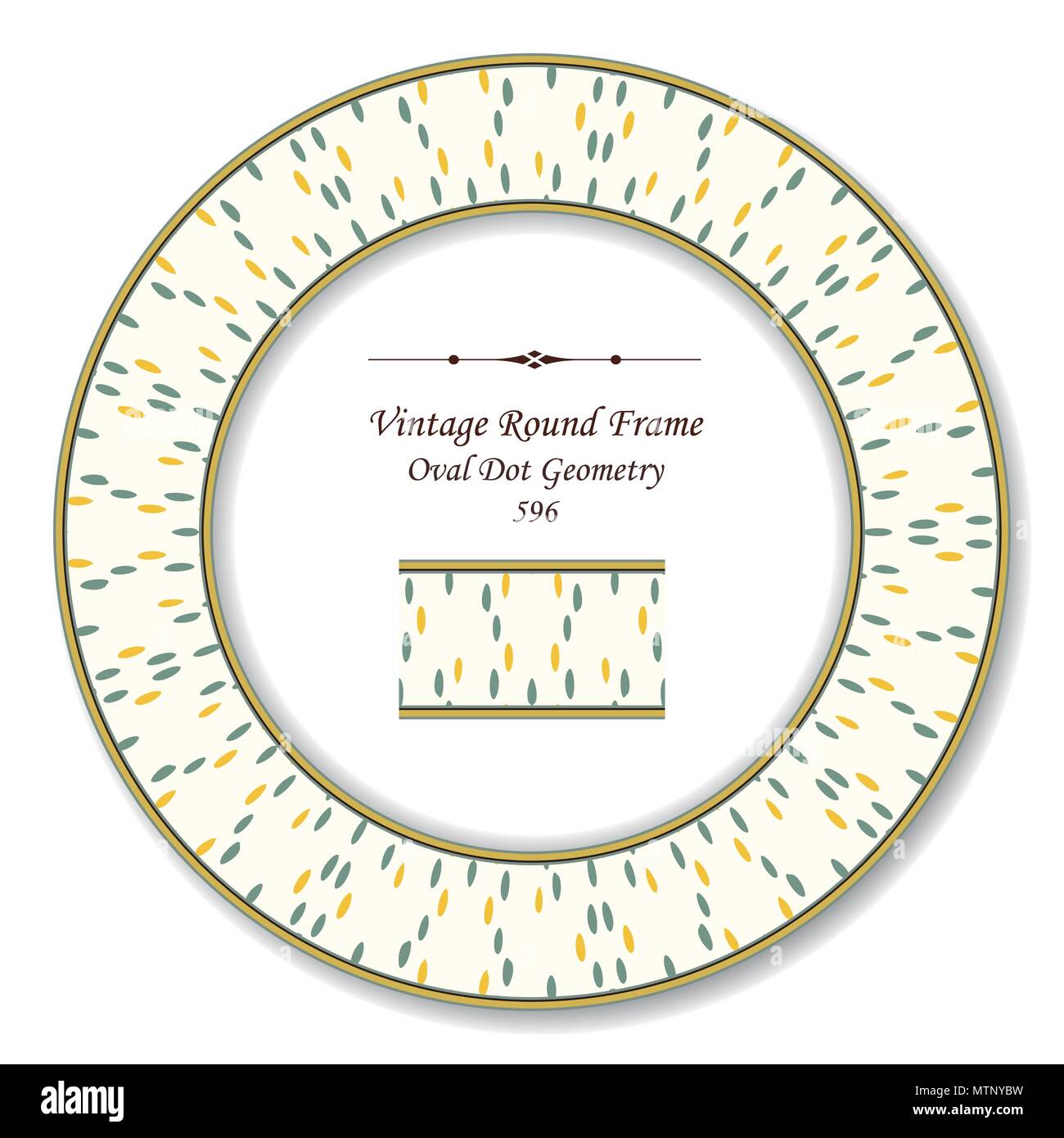 Vintage Round Retro Frame oval dot geometry, antique style template ...