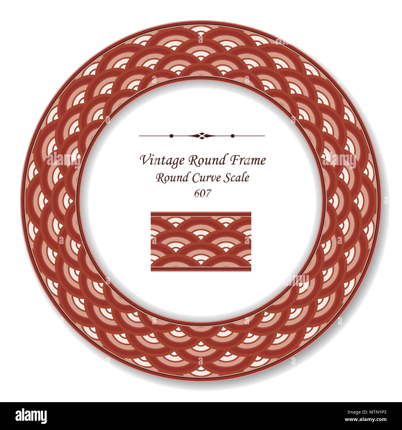 Vintage Round Retro Frame round cross red scale, antique style template ...
