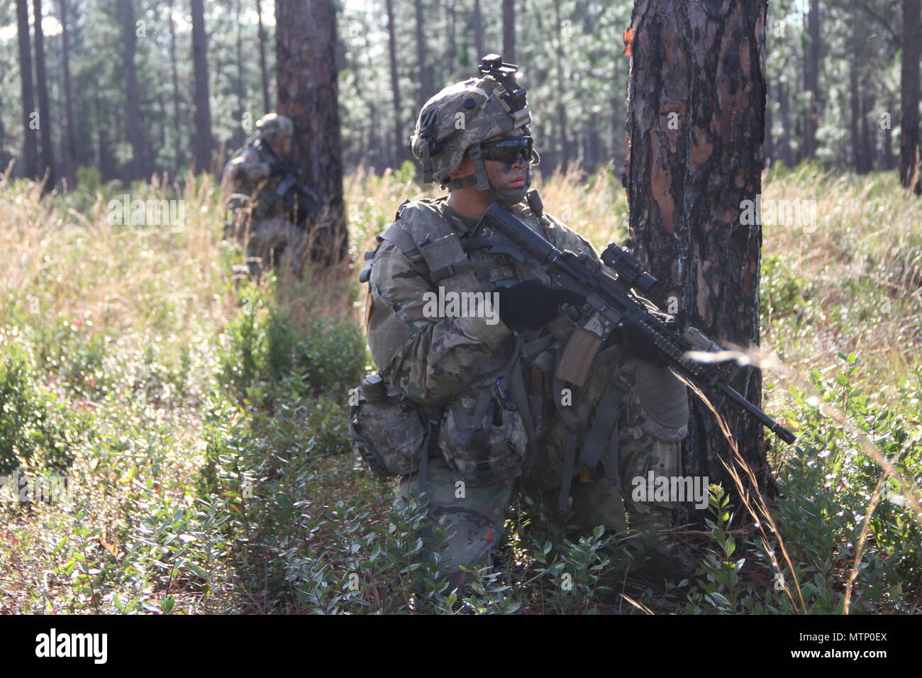 An infantryman with Alpha Company 1st Battalion, 30th Infantry Regiment ...