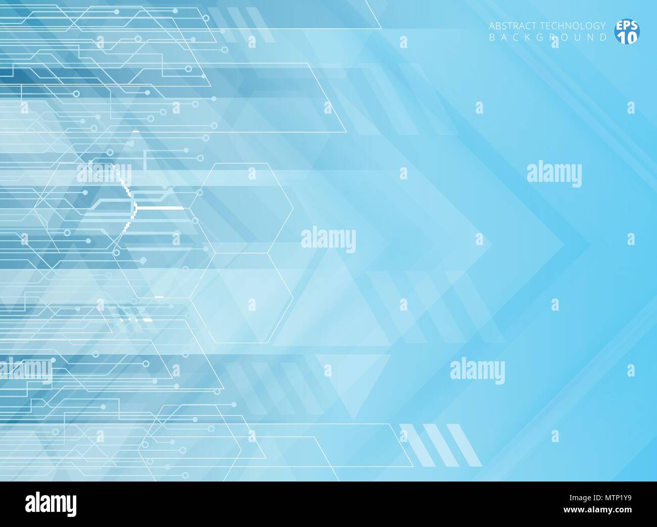 Abstract technology geometric corporate arrows with circuit board blue ...