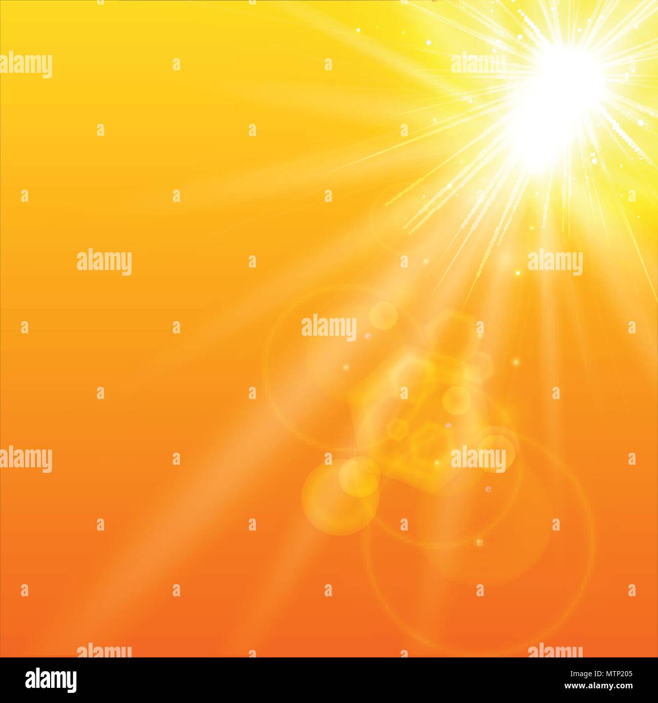 Summer orange background with sunlight. Vector illustration Stock ...