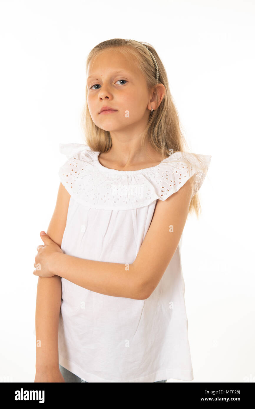 Close up portrait. Cute curious, confident, successful, proud little ...