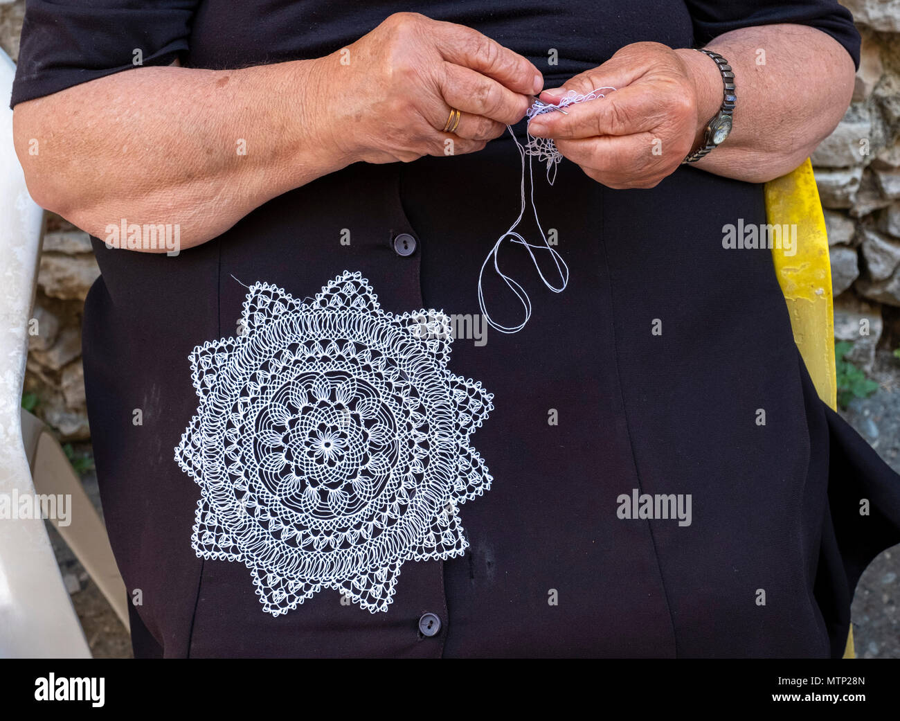 Traditional lace making hi-res stock photography and images - Alamy