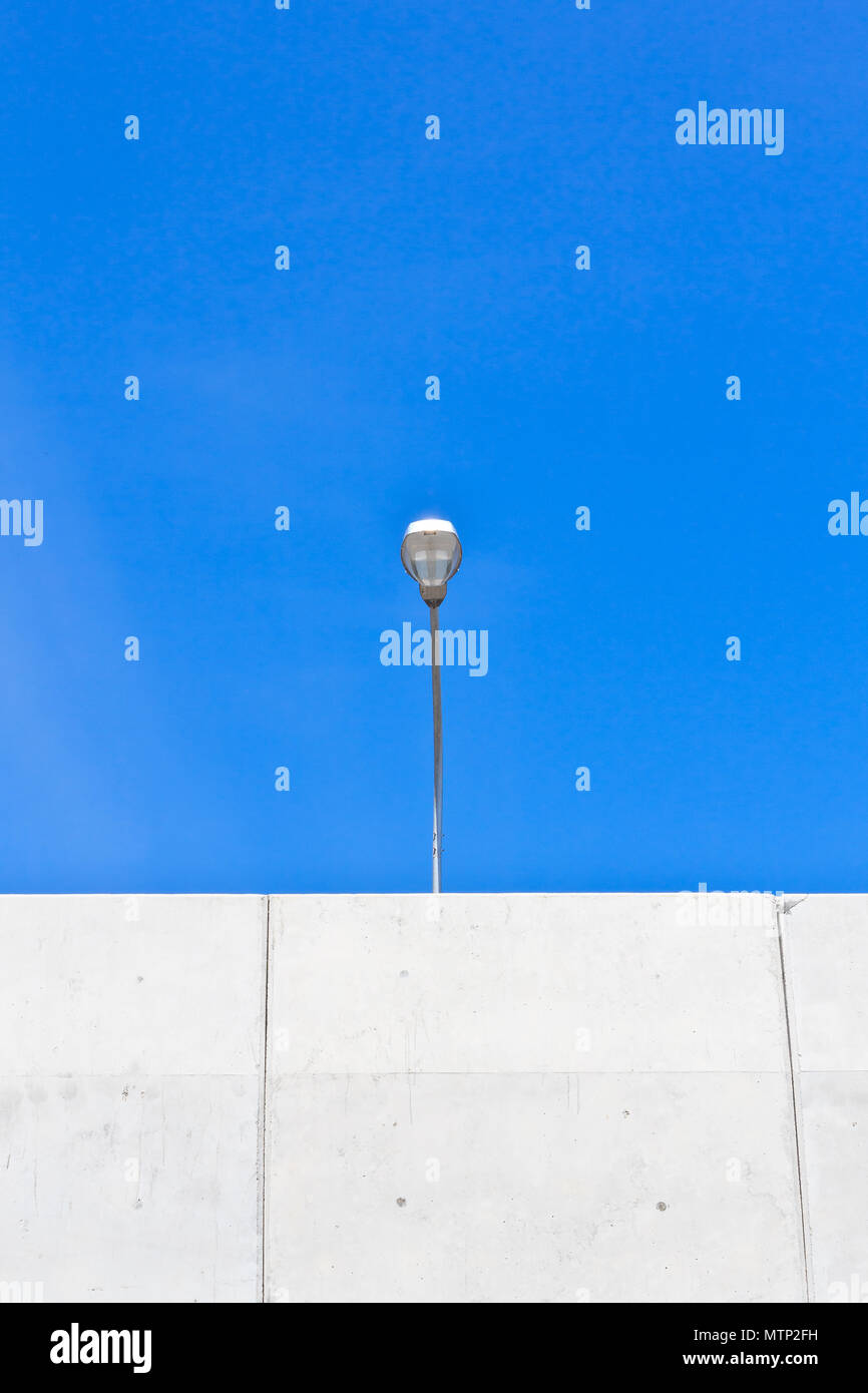 Long lamp post electricity industry with blue sky background Stock ...