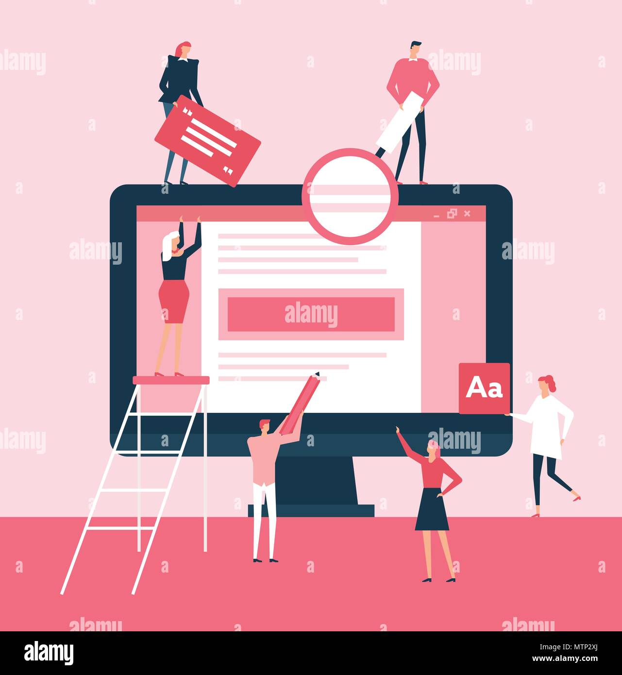 Drafting a document - flat design style illustration Stock Vector Image ...