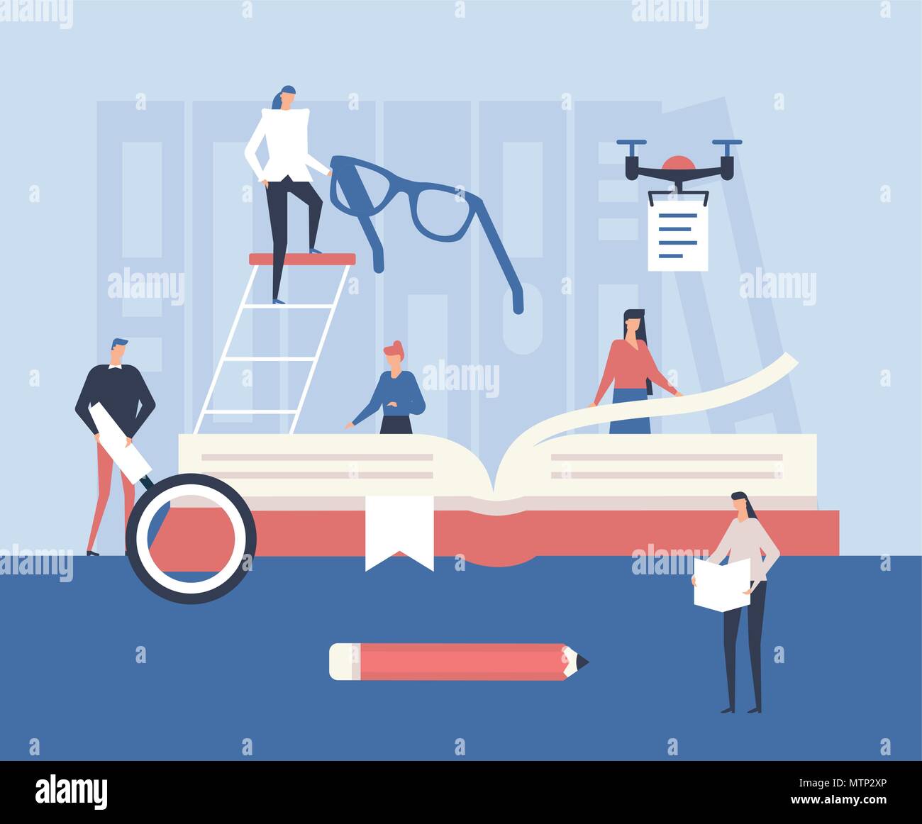 Study and research - flat design style illustration Stock Vector Image ...