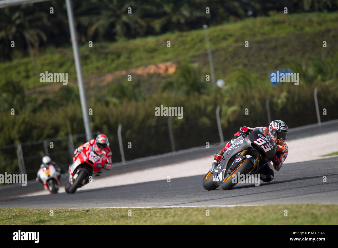 Spain's Marc Marquez astride his Repsol Honda RCV factory bike at the ...
