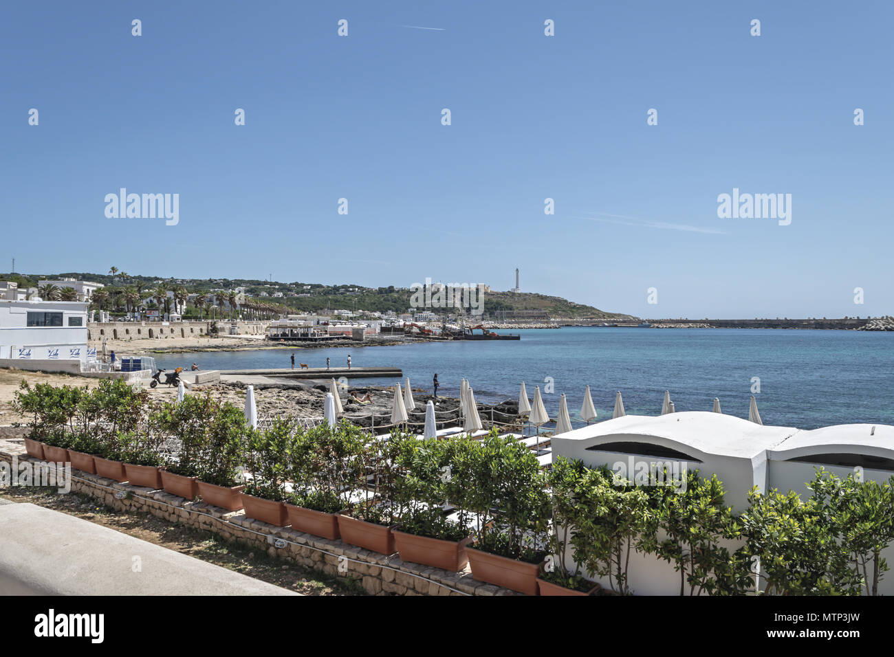 Italy Puglia Head Santa Maria di Leuca beach promenade 3 Stock Photo ...