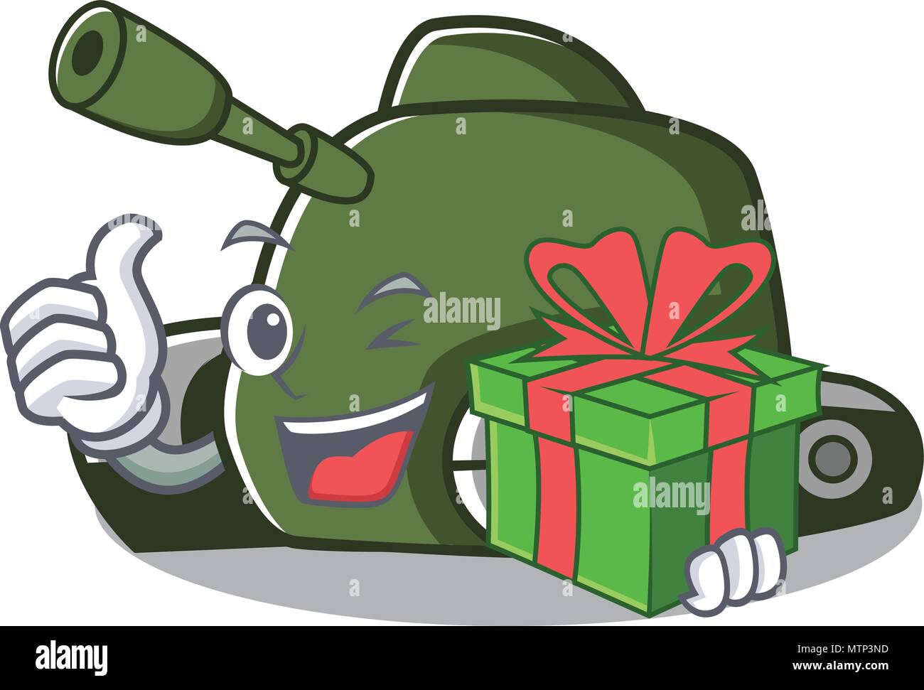 With gift tank mascot cartoon style Stock Vector Image & Art - Alamy