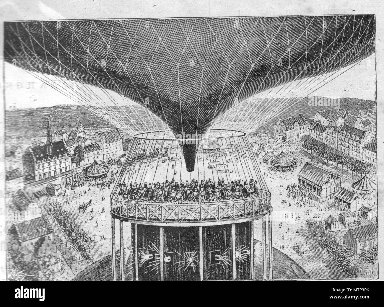 Balloon. Vintage engraved illustration. Published in magazine in 1900 ...