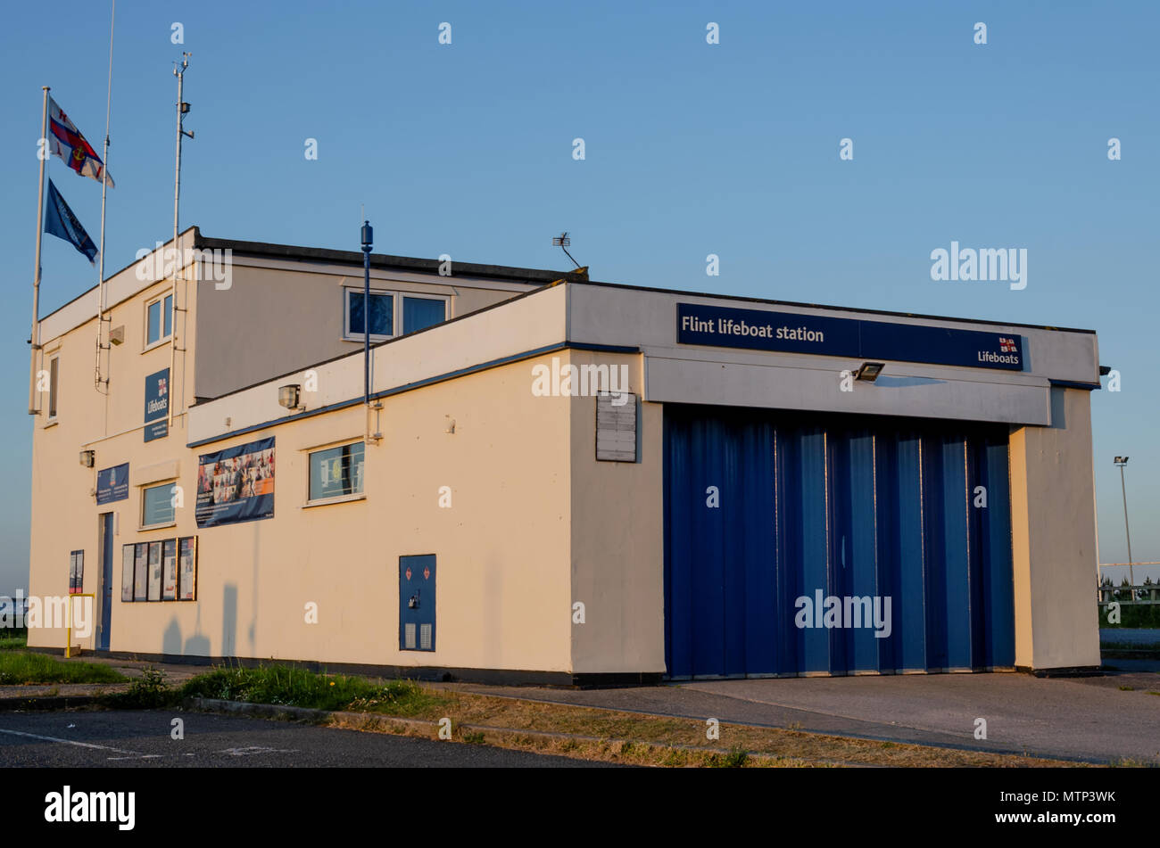 Flint, UK: May 22, 2018: Flint lifeboat station which is operated by ...