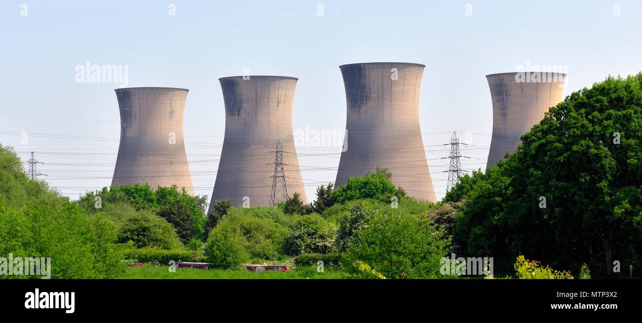 Power station cooling towers Willington Derbyshire England UK Stock ...