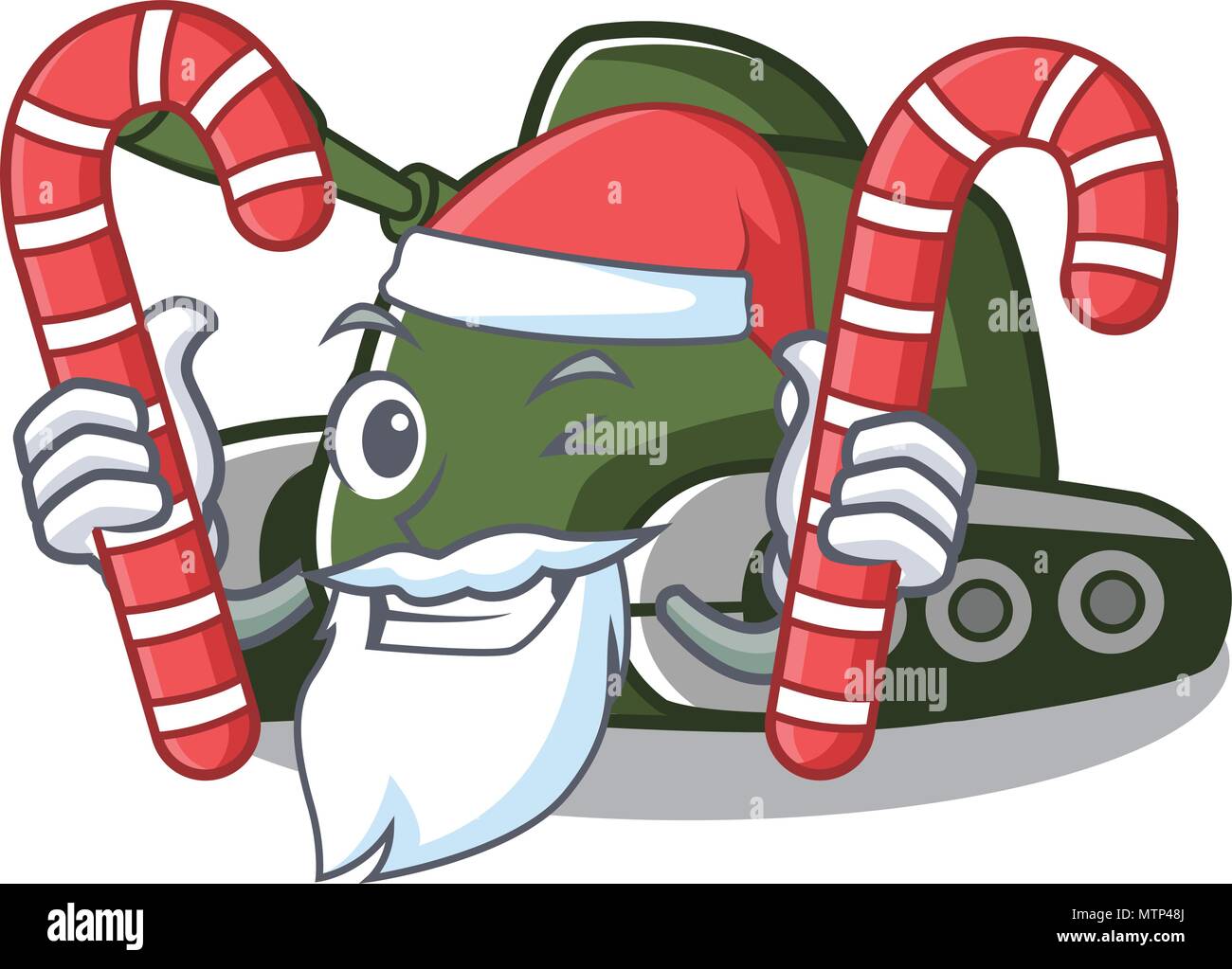 Santa with candy tank mascot cartoon style Stock Vector Image & Art - Alamy