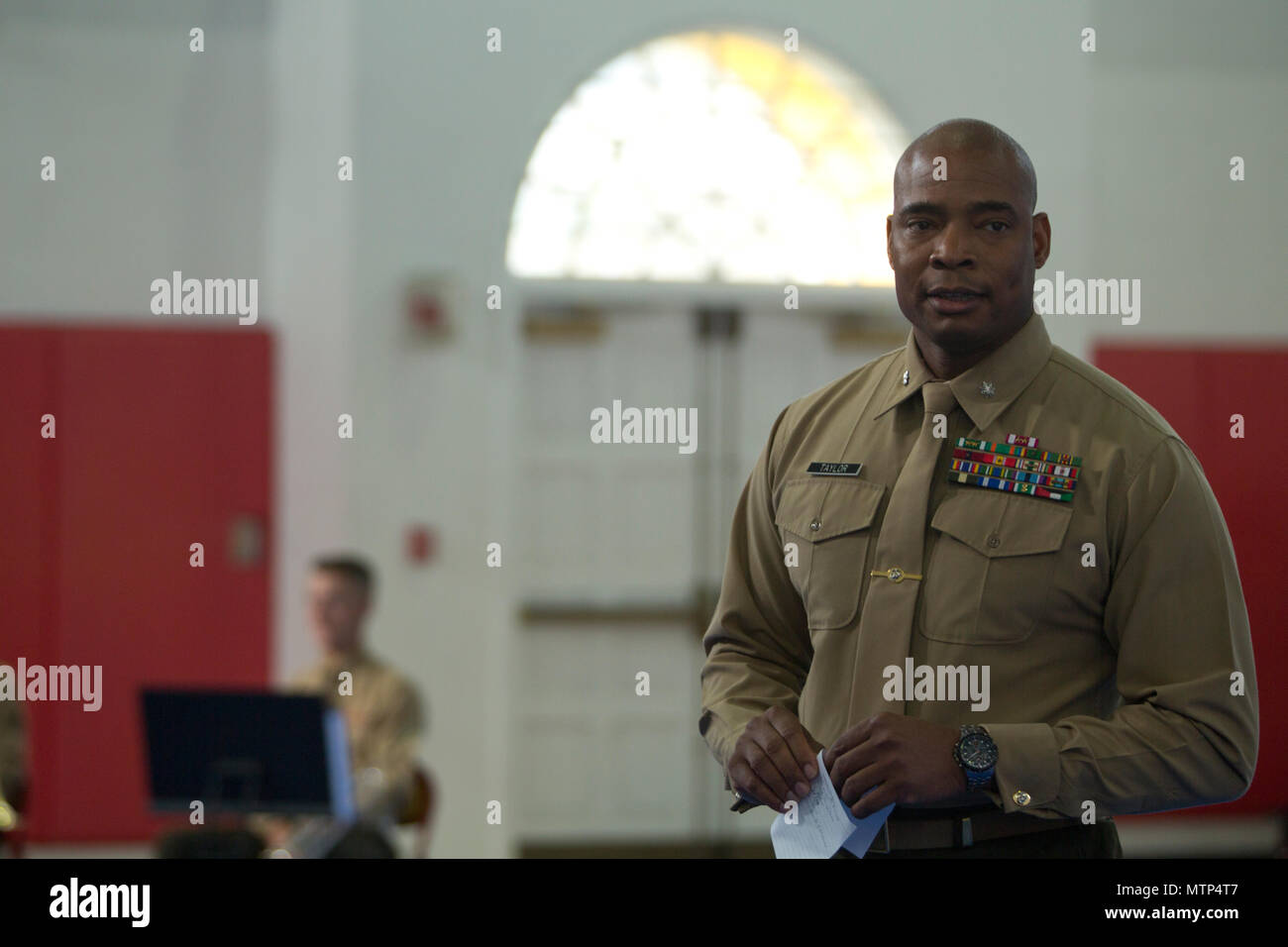 U.S. Marine Corps Lt. Col. Barron Taylor, commanding officer of 1st ...