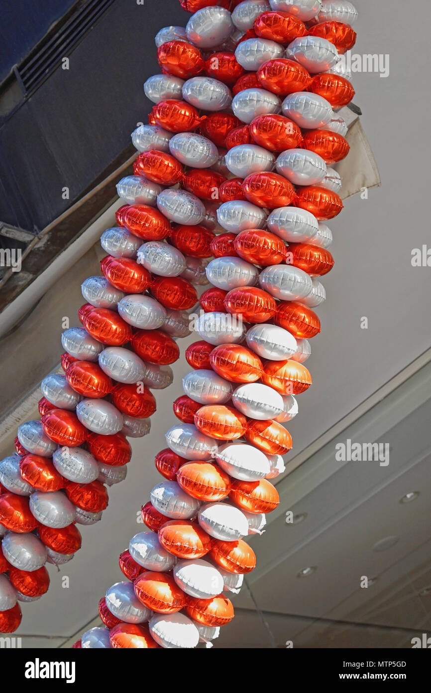 Helium balloon decor for opening ceremony Stock Photo - Alamy