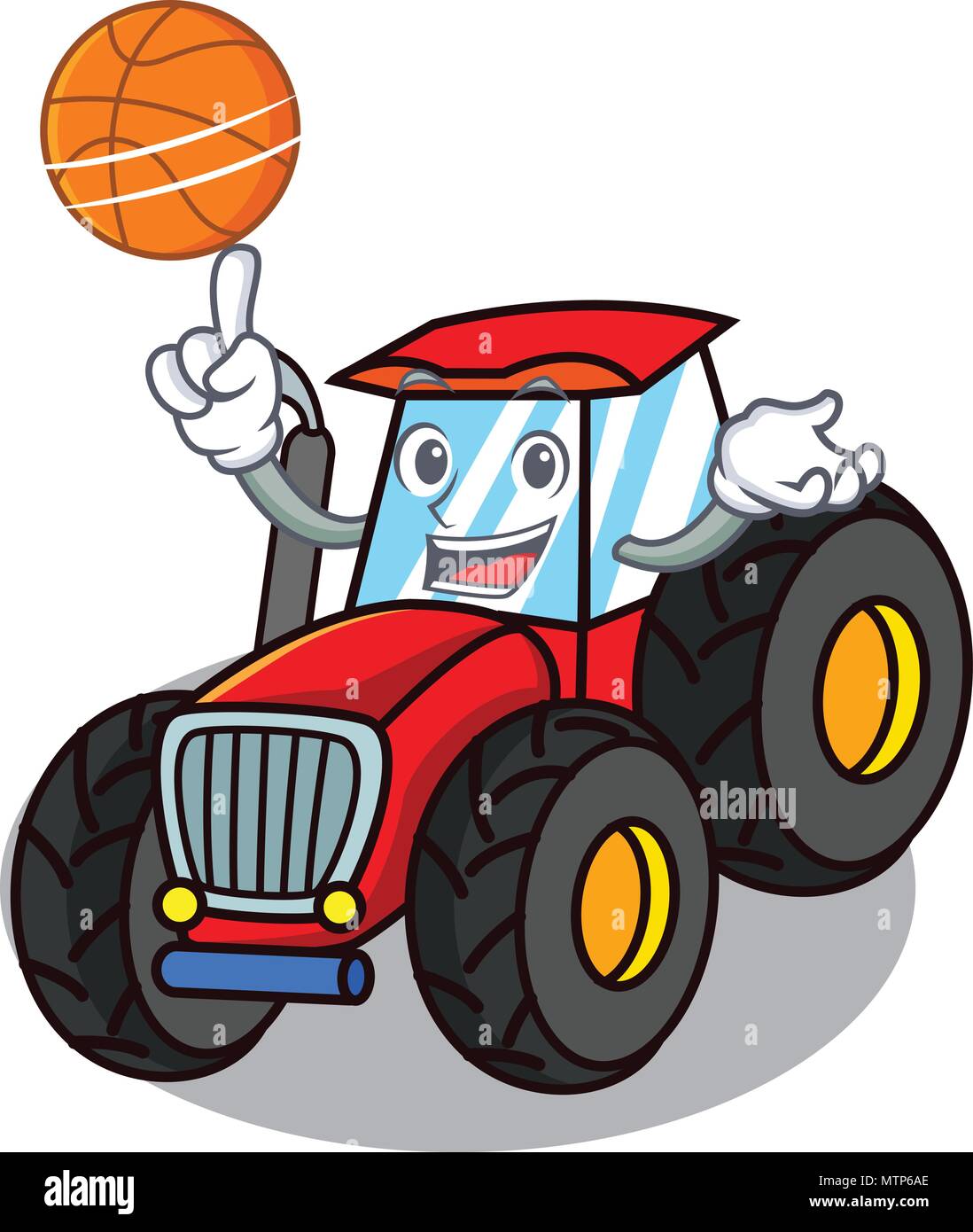 With basketball tractor character cartoon style Stock Vector Image ...