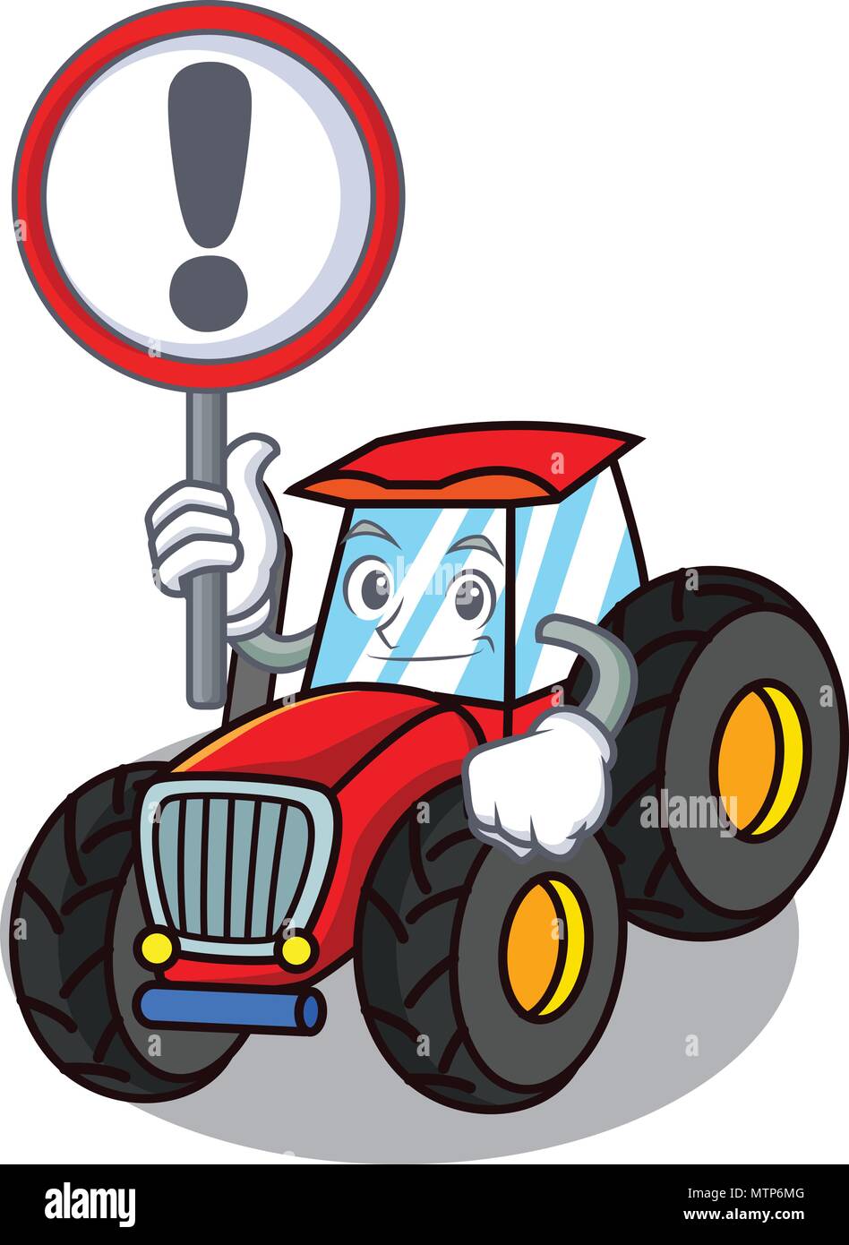 With sign tractor character cartoon style Stock Vector Image & Art - Alamy