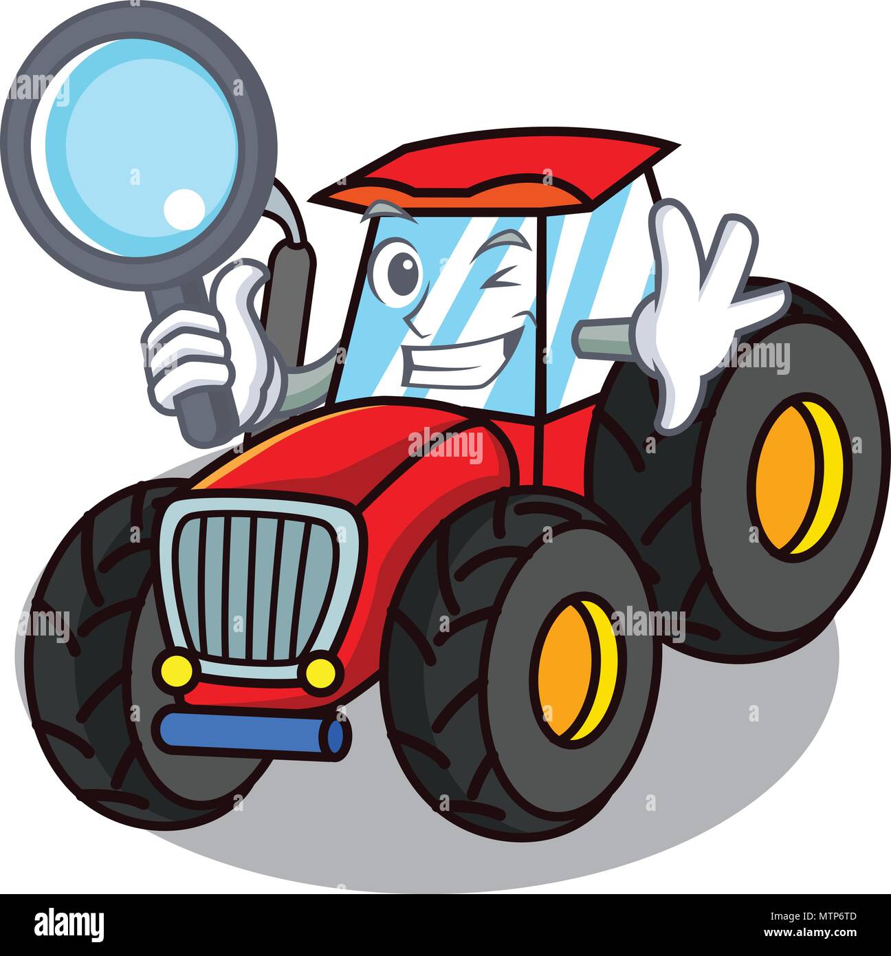 Detective tractor character cartoon style Stock Vector Image & Art - Alamy