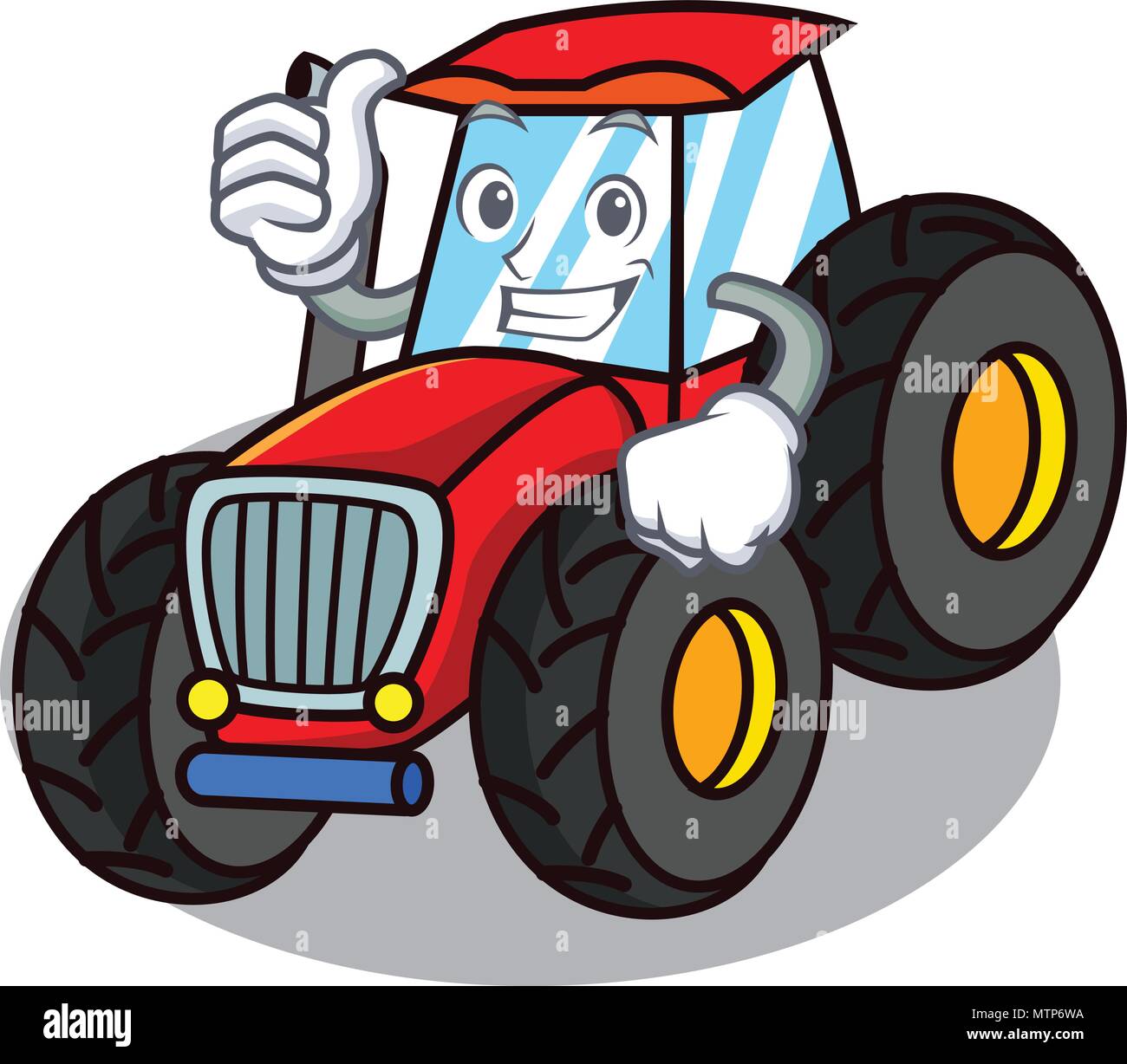 Thumbs up tractor character cartoon style Stock Vector Image & Art - Alamy
