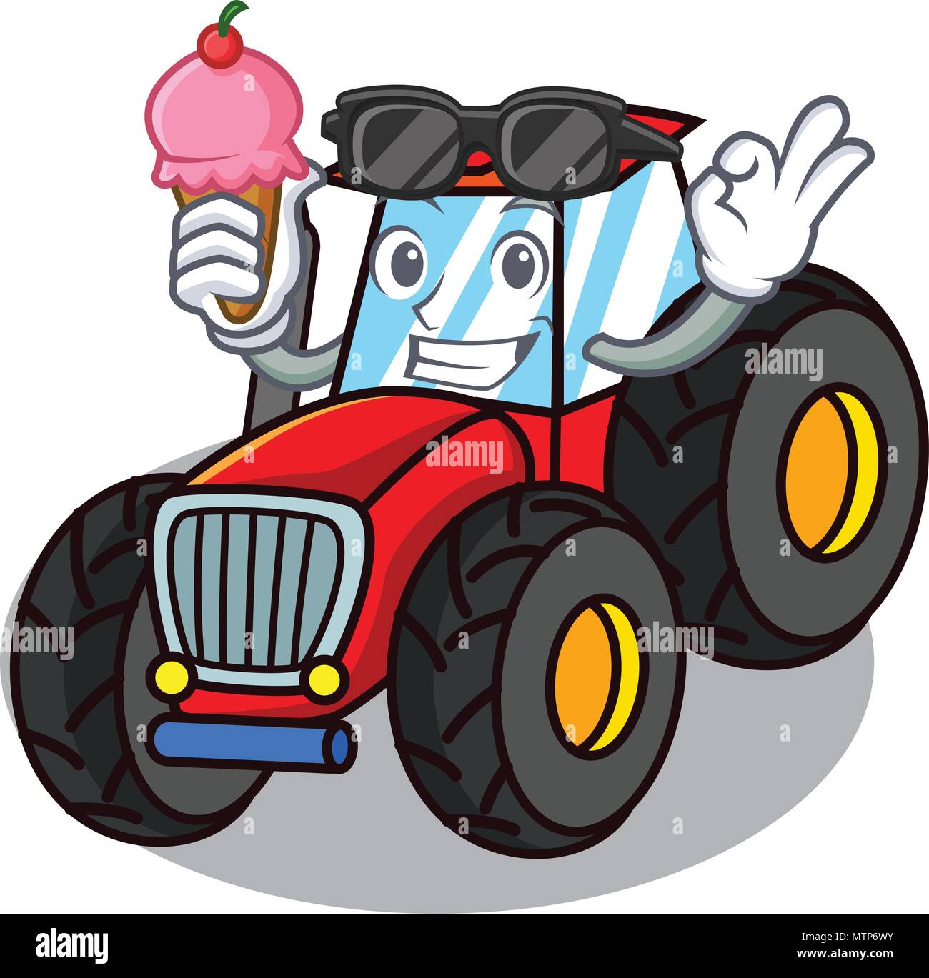 With ice cream tractor character cartoon style Stock Vector Image & Art ...
