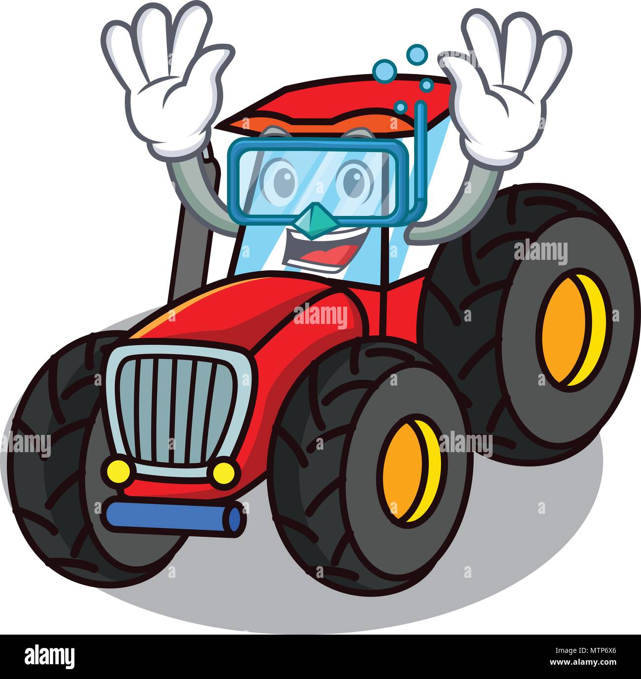 Diving tractor character cartoon style Stock Vector Image & Art - Alamy