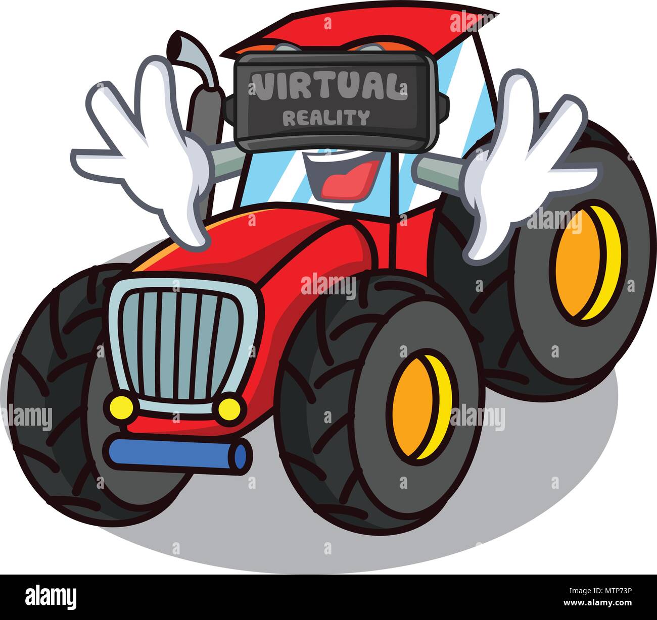 Virtual reality tractor mascot cartoon style Stock Vector Image & Art ...