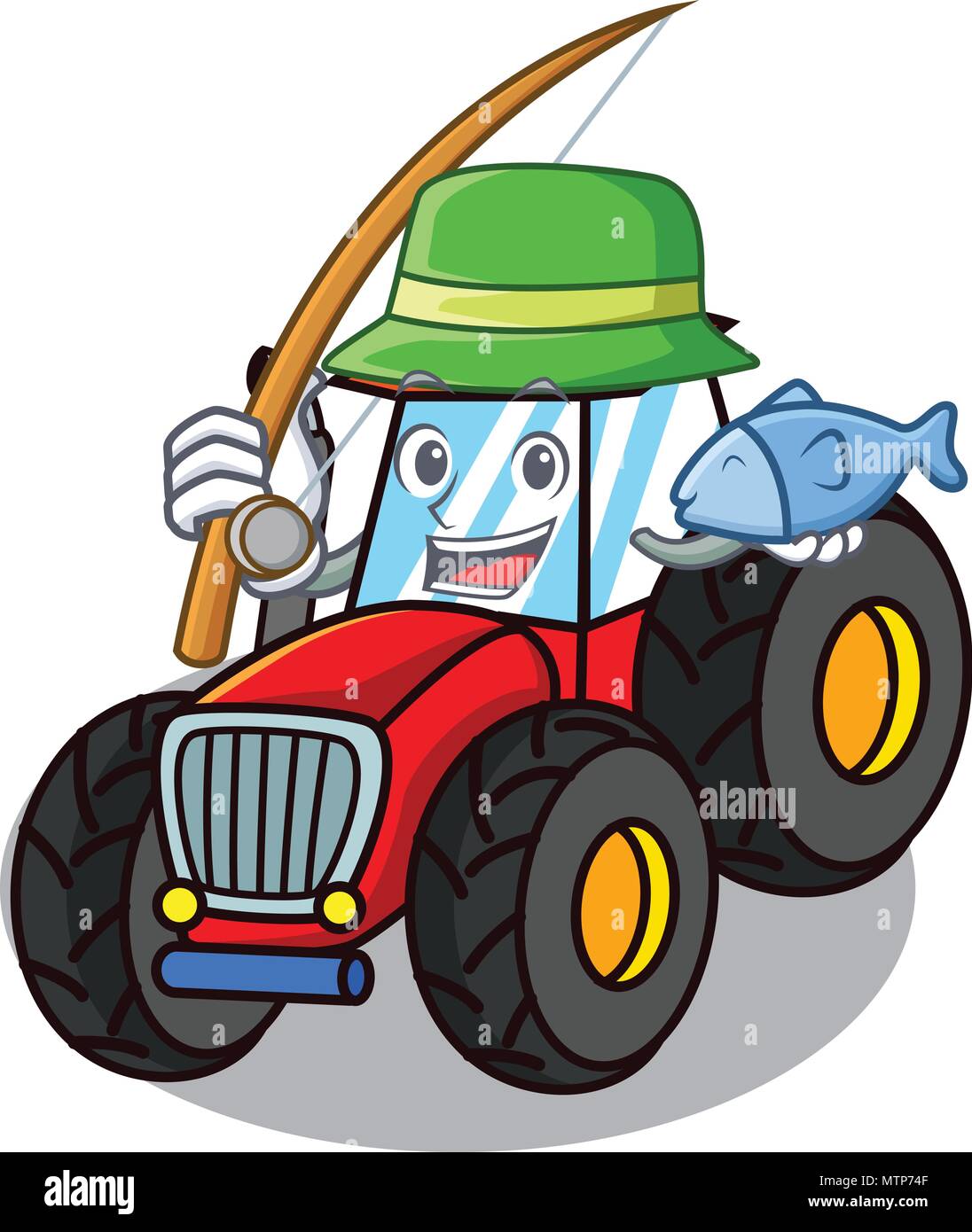 Fishing tractor mascot cartoon style Stock Vector Image & Art - Alamy