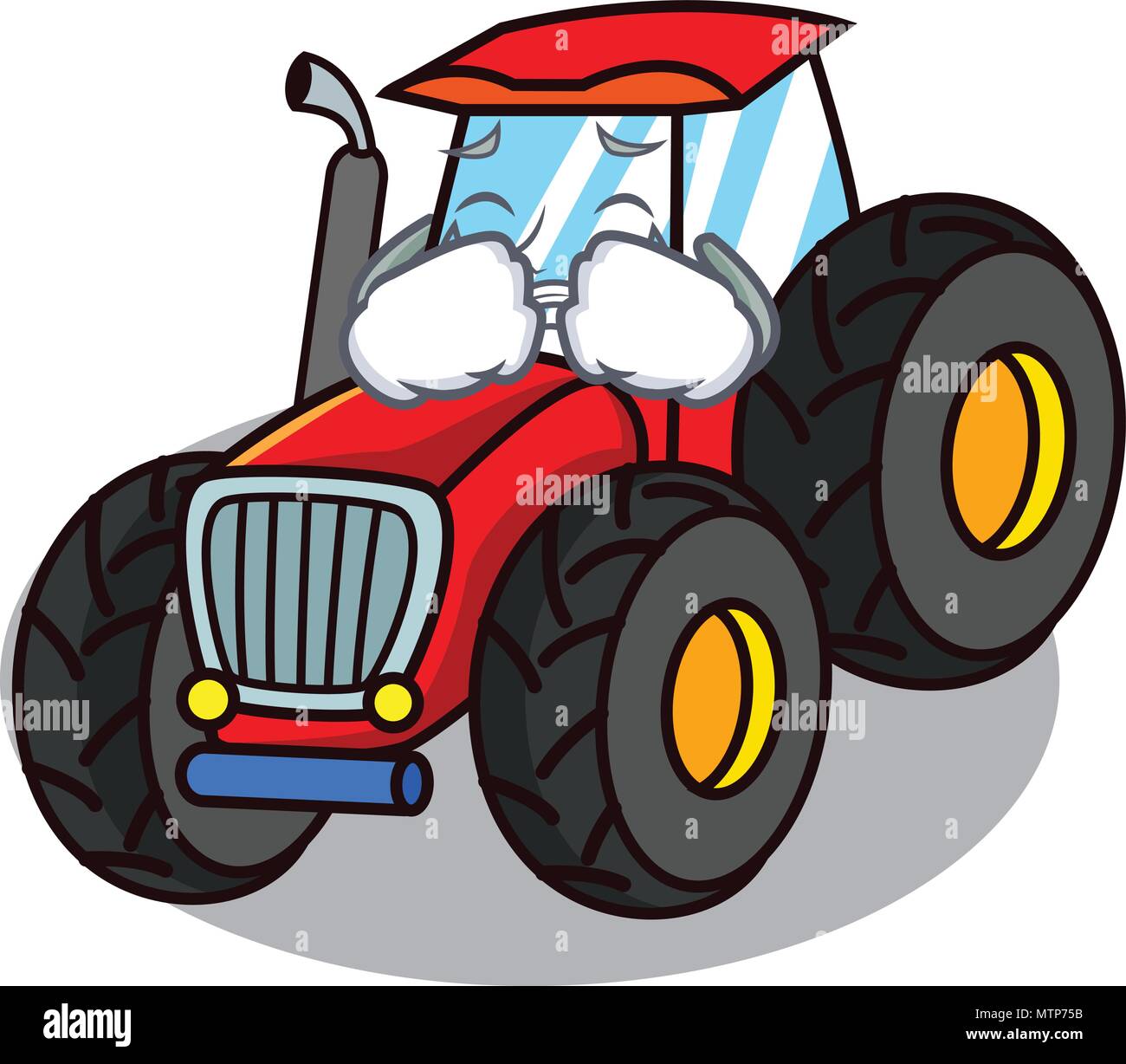 Crying tractor mascot cartoon style Stock Vector Image & Art - Alamy