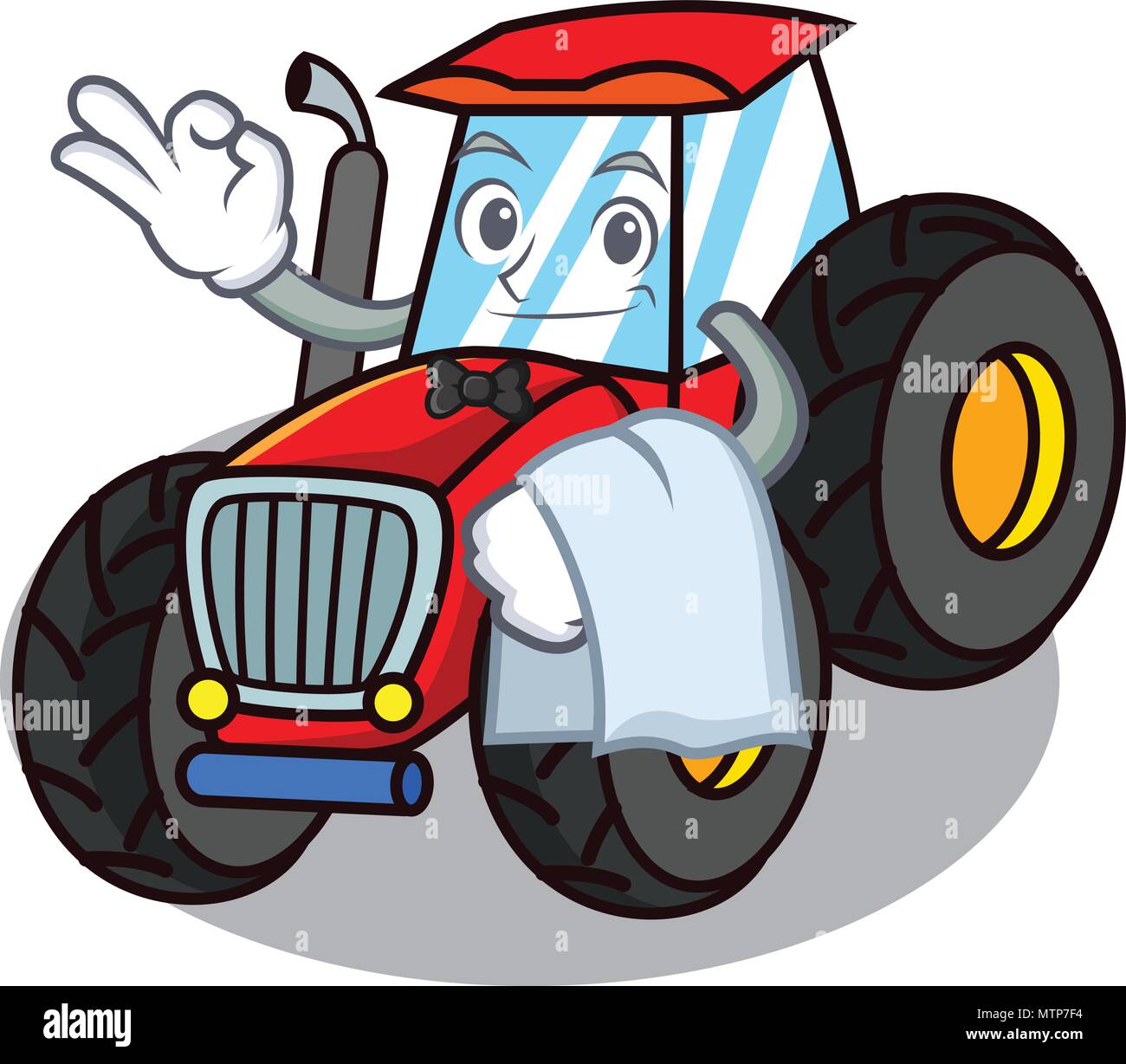Waiter tractor mascot cartoon style Stock Vector Image & Art - Alamy
