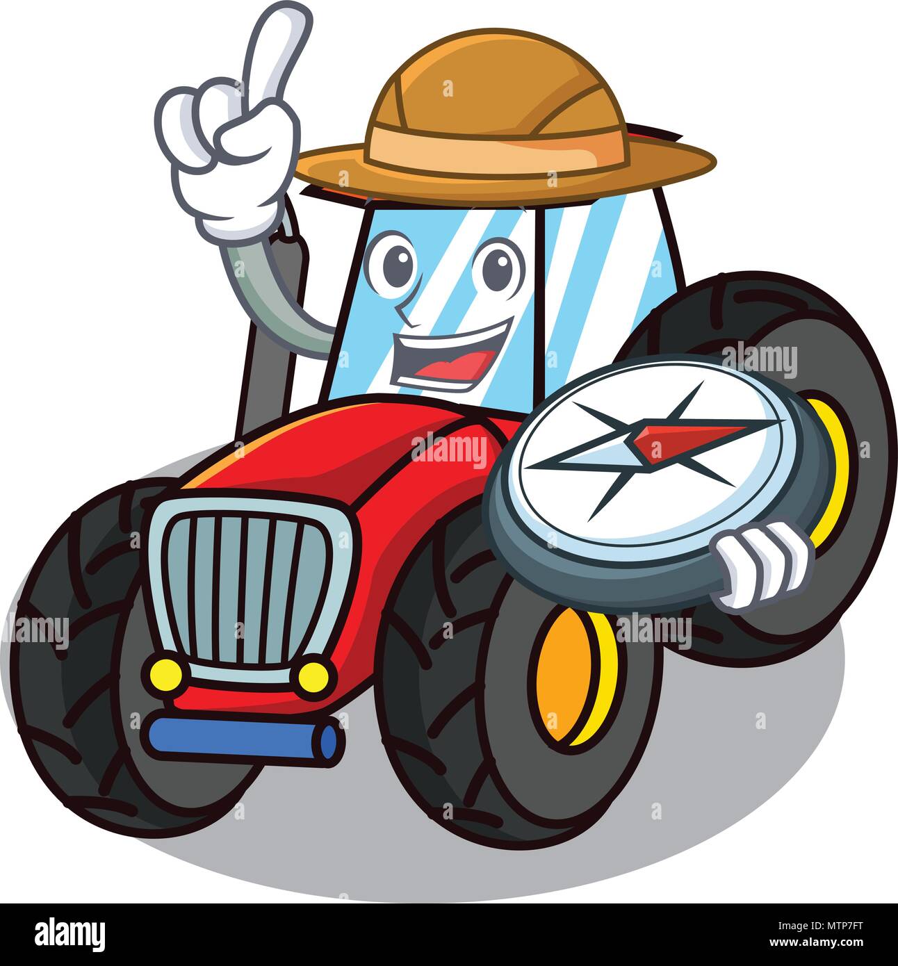 Explorer tractor mascot cartoon style Stock Vector Image & Art - Alamy