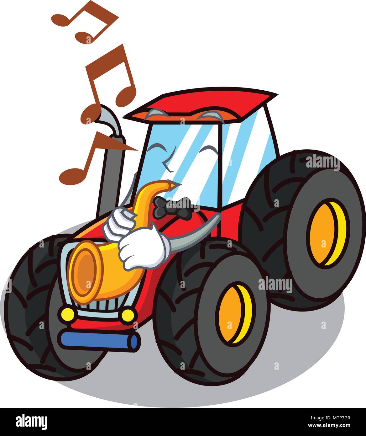 With trumpet tractor mascot cartoon style Stock Vector Image & Art - Alamy