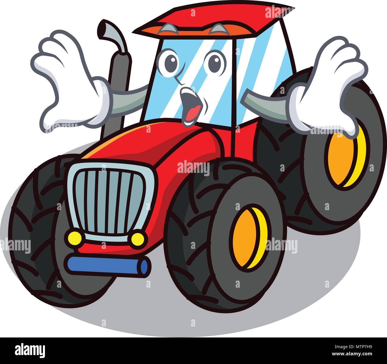 Surprised tractor mascot cartoon style Stock Vector Image & Art - Alamy