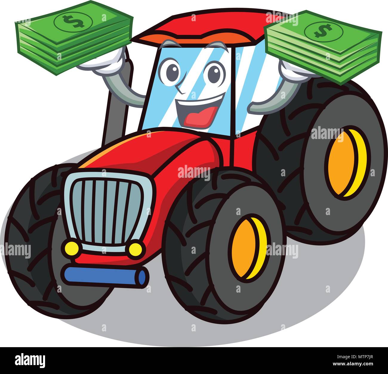 With money bag tractor mascot cartoon style Stock Vector Image & Art ...