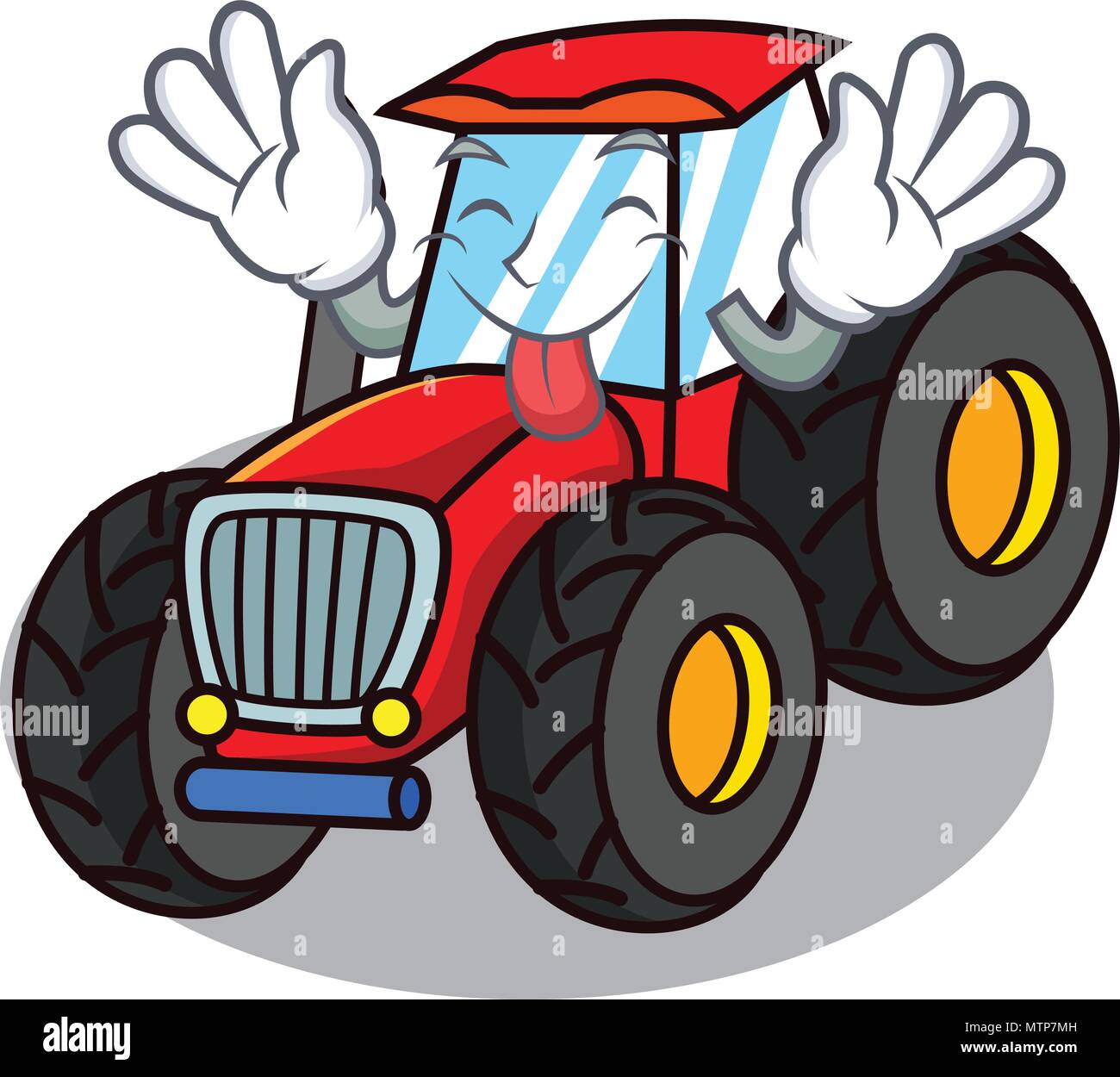 Tongue out tractor mascot cartoon style Stock Vector Image & Art - Alamy